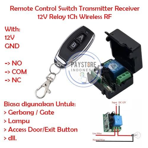 Jual Remote Control Switch 12V Relay 1Ch Wireless RF / Remote Access ...