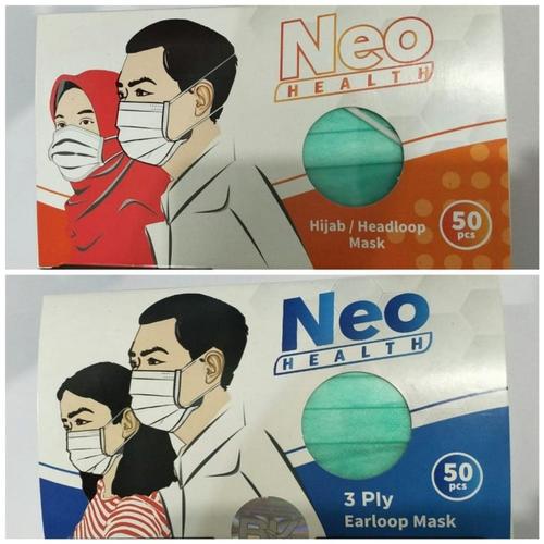 Jual Masker Neo Surgical Mask 50'S 3 Ply Earloop / Hijab Ijin Kemenkes ...