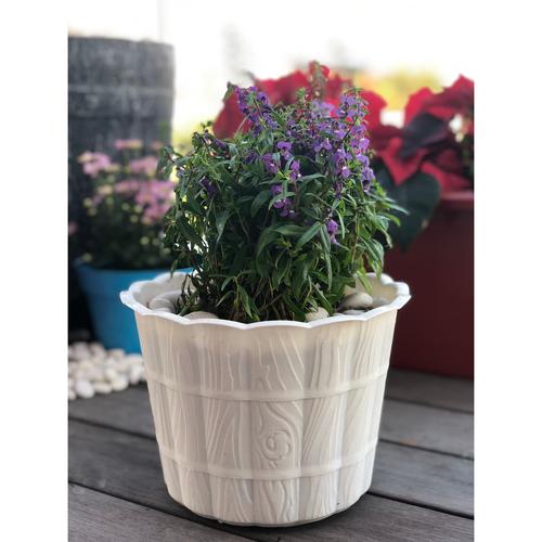 Jual Pot Bunga Plastik motif kayu 25 cm putih - Jakarta Utara - PD ...
