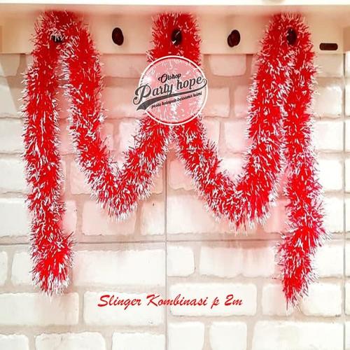 Jual slinger merah besar / hiasan dirgahayu ri / slinger dekorasi HUT ...