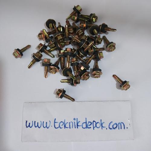 Jual Baut Roofing Zollo 12 x 20 mm Sekrup Baja Ringan Sekrup Asbes 50 ...