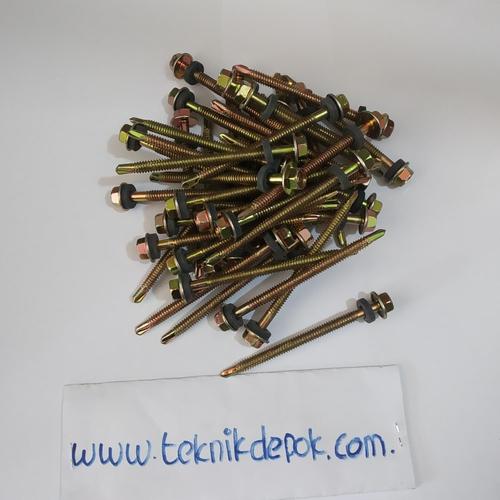 Jual Baut Roofing Zollo 12 x 70 mm Sekrup Baja Ringan Sekrup Asbes 50 ...
