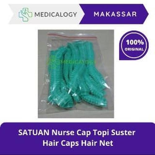 Jual SATUAN Nurse Cap Topi Suster Hair Caps Hair Net Penutup Kepala ...
