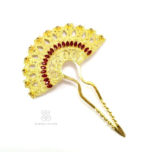 Jual Cucuk Tusuk Konde Rambut Alpaka Gold Garnet Bali - Kota Denpasar ...