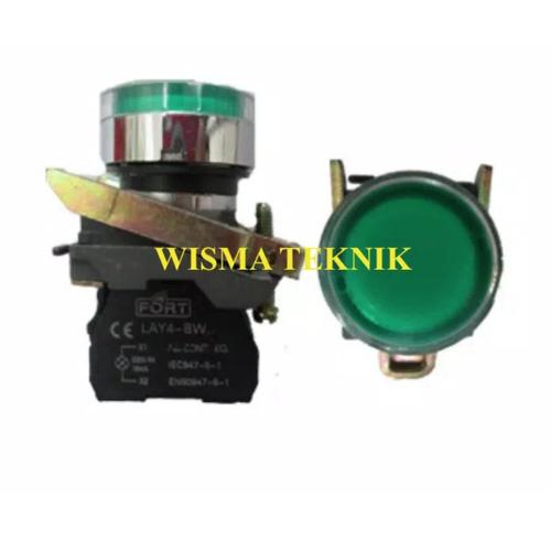 Jual Illuminated Push Button With LED FORT LAY4-BW3361 Hijau - Kota Surabaya - Wisma Teknik ...
