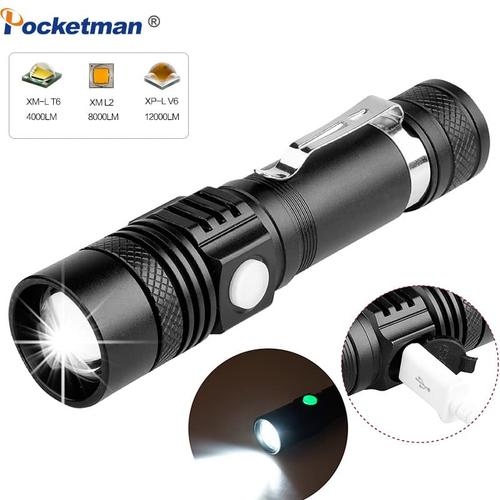 Jual Senter LED USB Rechargeable XML-T6 6200 Lumens 10W - Kota Bandung ...
