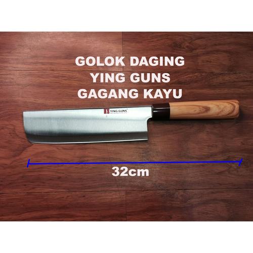 Jual Golok DAGING 32cm Gagang KAYU - YING GUNS STAINLESS STEEL - pisau ...