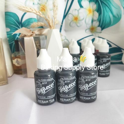 Jual TOFFIECO Food Coloring Pewarna Makanan Merah Tua DARK RED 30 cc ...