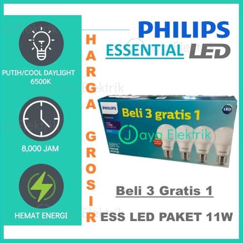 Jual PHILIPS LAMPU LED ESSENTIAL PAKET 11W W 11WATT MULTIPACK 3 Gratis 1 - Kota Surabaya - Jaya ...