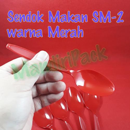 Jual SM2 Merah Sendok Makan Sekali Pakai Food Grade / Sendok Makan ...