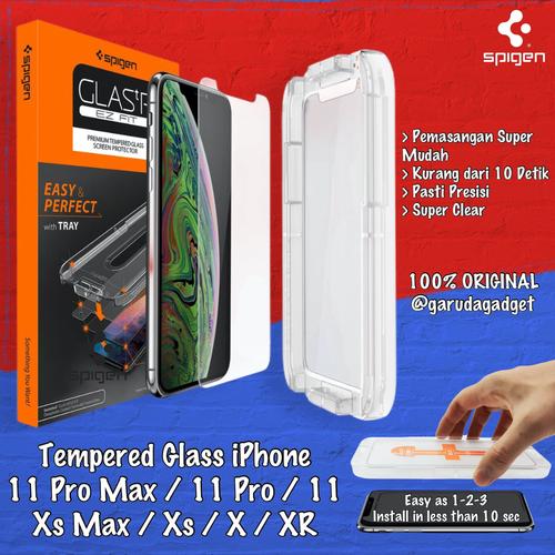 Jual Tempered Glass iPhone 11 / XR Spigen EZ Fit Screen Guard Anti Gores - 11 Pro Max - Jakarta ...