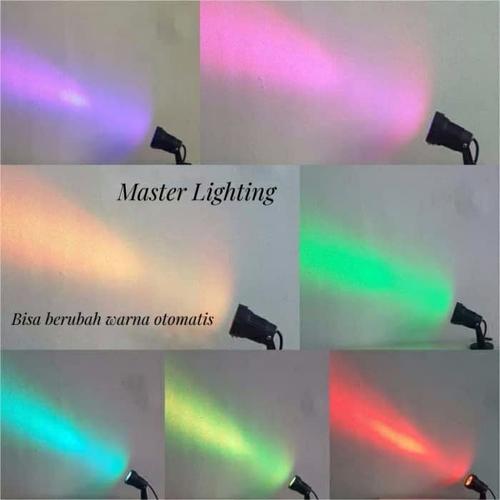 Jual Lampu taman spolight berubah warna rgb led 3w spotlight waterproof ...