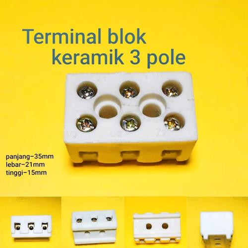 Jual Terminal block keramik 3 pole 15A-250V - Kota Surabaya - TEKNIK ...
