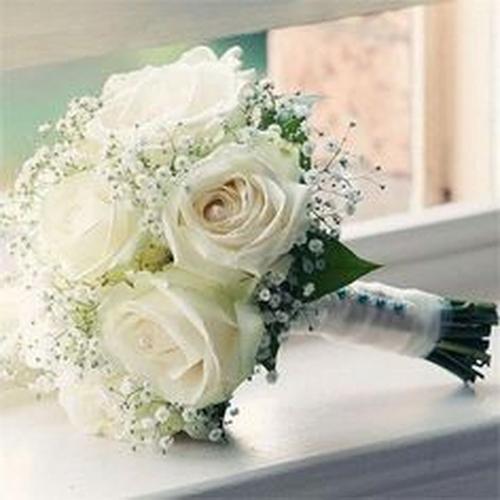 Jual BUKET BUNGA ASLI - WEDDING BOUQUET BUKET MAWAR ROSE BABY BREATH ...