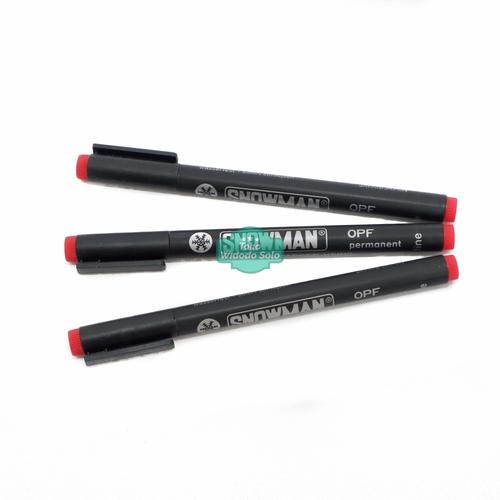 Jual Pulpen Snowman OPF 12 Merah Bolpoin Ballpoint Boxy Red Permanent ...