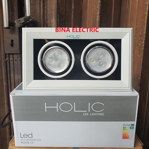 Jual Kap Lampu LED 2 Mata / Downlight 2 Lampu Holic 6W 220V White ...