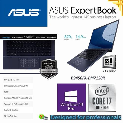 Jual Asus Expertbook B9450FA I7-10510 WIN10 PRO 16GB 2TB SSD BM7120R ...