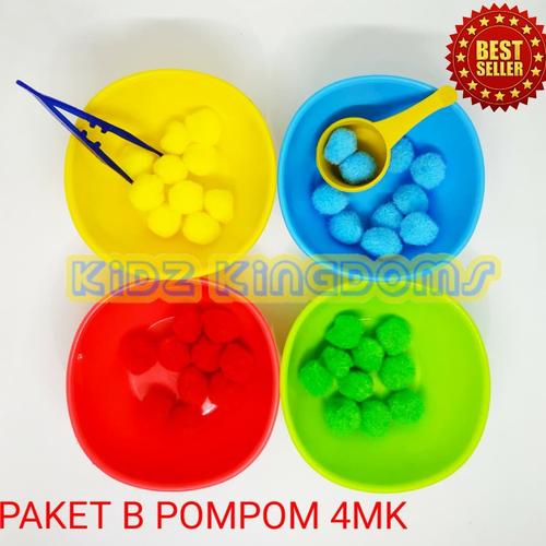 Jual Mainan Edukasi Montessori Sensory Toys Paket Pompom pom pom ...