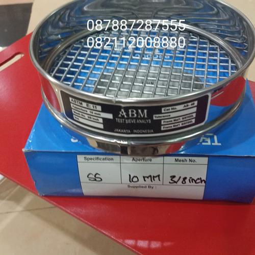 Jual Test sieve ayakan mesh 3/8"(10mm) Diameter 20cm atau 8 inchi ABM ...