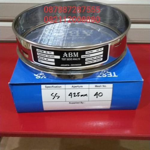 Jual Test sieve analys mesh 40(425mikron) diameter 20cm atau 8 inchi ...
