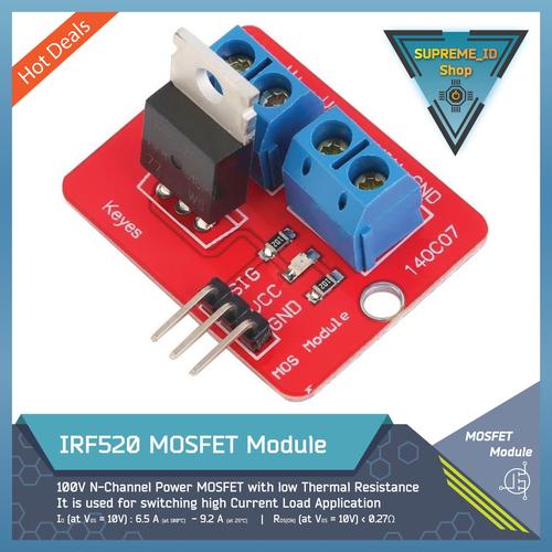 Jual Mosfet IRF520 MOSFET Driver 100V 10A for Motor / Solenoid ...