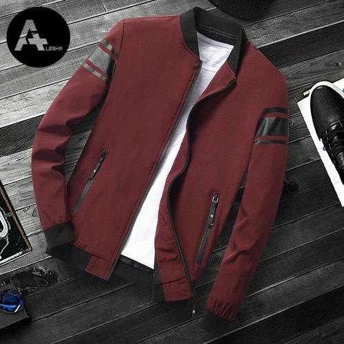 Jual JAKET BOMBER PRIA 3 LIST HAND ELEGANT - Merah Maroon, M - Kab ...
