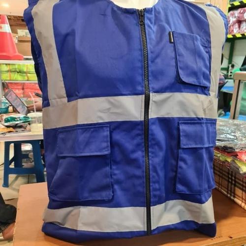 Jual Rompi Safety Bahan Drill / Rompi Proyek / Rompi Warna Biru ...