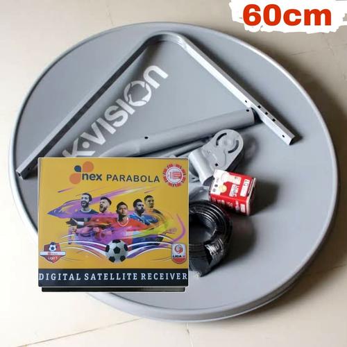 Jual Antena parabola k vision 60cm lengkap reciever Nex Parabola kuning ...