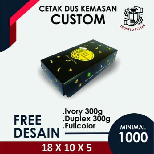 Jual CETAK DUS BOX KEMASAN MAKANAN CUSTOM DUPLEX 300 UKURAN 18X10X5 ...