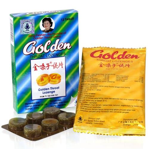 Jual GOLDEN THROAT LOZENGES 12 TABLET -OBAT PERMEN PEREDA SAKIT ...