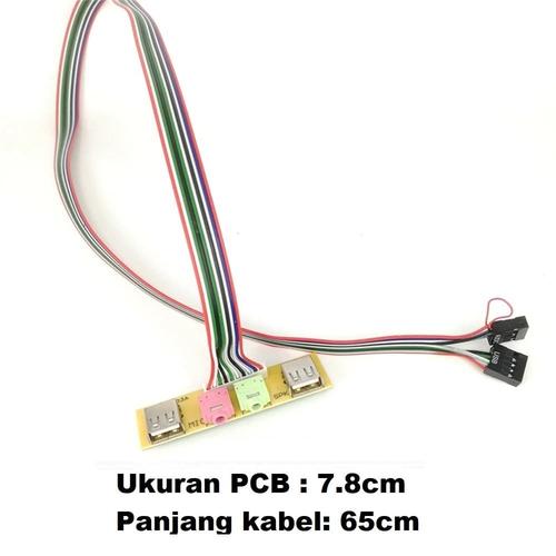 Jual Kabel Front Panel USB 2.0 + Jack Audio Mic PCB 7.8cm - Kota ...
