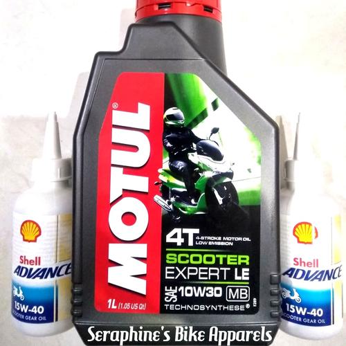Jual PAKET MOTUL SCOOTER EXPERT LE 1L + OLI SHELL GEAR| NMAX XMAX AEROX ...
