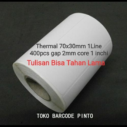 Jual LABEL STICKER BARCODE THERMAL 70X30 CORE 1" 1 LINE 400 PCS ...