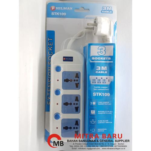 Jual Colokan Universal 3 Kaki 3Lubang Kabel Extention Stopkontak 3m ...