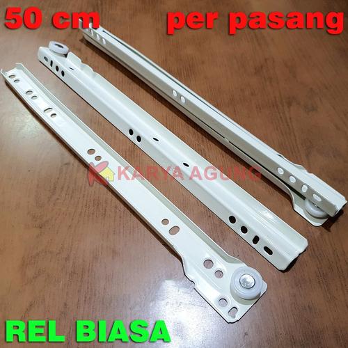 Jual Rel Laci Biasa HUBEN 50 cm Single Track Drawer Cabinet Slide PUTIH ...