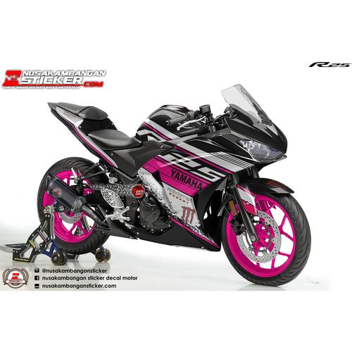 Jual Decal Stiker Yamaha R25 Monster Racing Hitam Pink Elegant ...