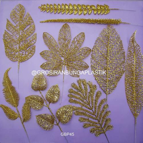 Jual Daun Artificial/Daun Hias/Daun Plastik/Daun Dekorasi/Daun Emas ...