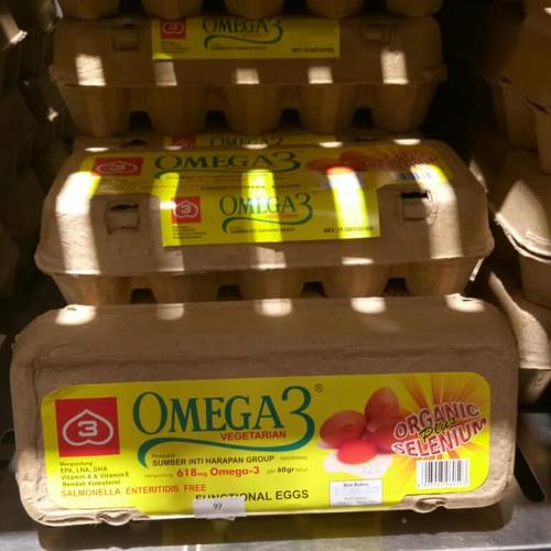 Jual telur omega 3 vegetarian. isi 10 butir. organic plus selenium ...