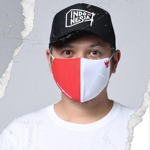 Jual Snapback Masker Merah Putih Kain Motor Premium Dry fit - Hat And ...