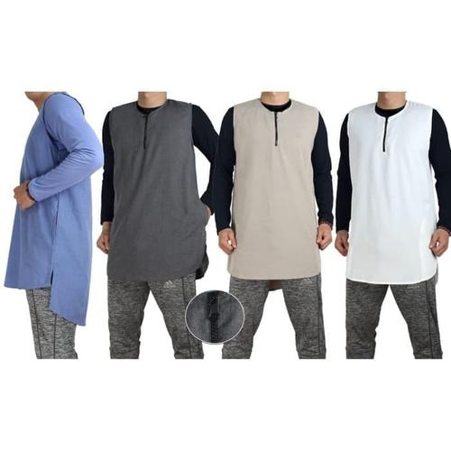 Jual ROSAL Baju Koko Gamis Pakistan Rompi Sholat sampai Jumbo - Biru, M ...