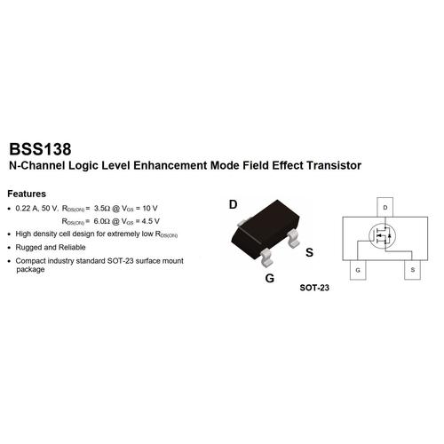 Jual BSS138 FET N-Channel FET BSS 138 SMD SOT-23 SMD FET BSS-138 - Kab ...