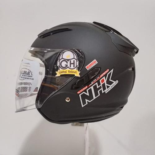 Jual HELM NHK R1 BLACK DOFF NHK R-1 SOLID BLACK DOFF DOUBLE VISOR - XL ...