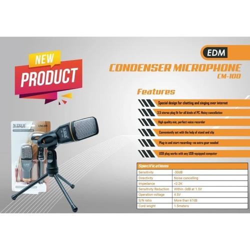 Jual MICROPHONE M-TECH CM-100 - MIC CONDENSER PC & LAPTOP MTECH CM100 ...