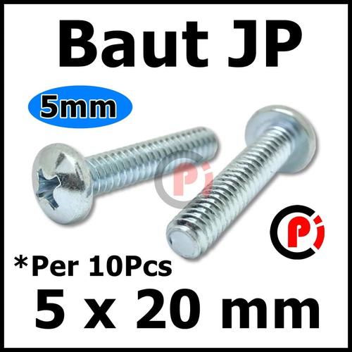 Jual Per 10 Pcs Baut Bolt 5mm JP 5x20 mm 5 x 20 mm Per 10pcs - Kota ...