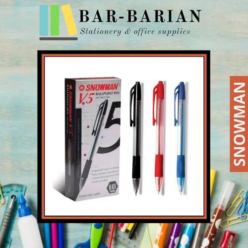 Jual PULPEN / PEN / PENA SNOWMAN V-5 Hitam / BALLPOINT SNOWMAN MURAH ...