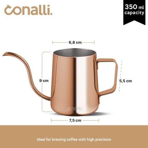 Jual Teko Leher Angsa 350ml Gold Pour Over Coffee Gooseneck Kettle Emas ...