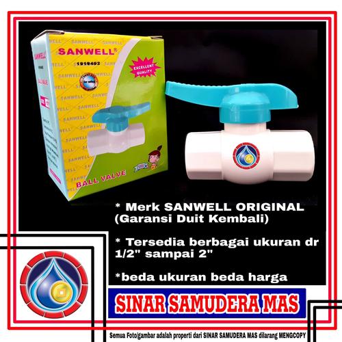 Jual Stop kran Sanwell pvc 1.5 in - STOP KRAN PLASTIK - BALLVALVE PVC ...