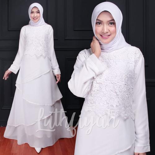 Jual Gamis Model terbaru / Gamis Putih Untuk Pesta / Gamis Untuk ...