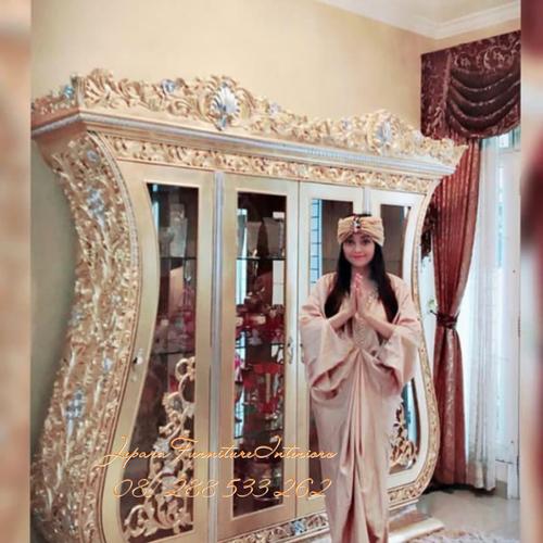 Jual Lemari Hias Kaca Ruang Tamu Lemari Hias Jati Model Biola Minimalis ...