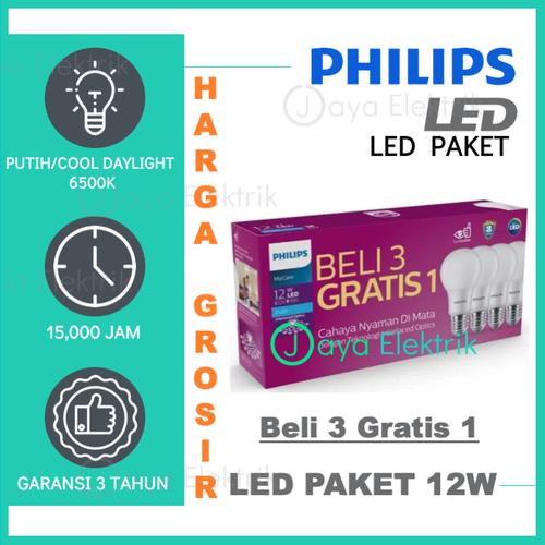 Jual PHILIPS LAMPU LED MULTIPACK MYCARE 12W 12 WATT PUTIH PAKET 3 GRATIS 1 - Kota Surabaya ...
